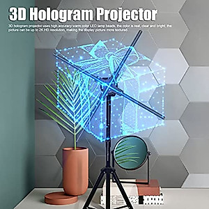 Vbestlife 3D Hologram Advertising Fan, WiFi Projector Support Mobile APP, Holographic Display Air Fan with 720 LEDs, Adjustable Video Projectors for Office Shops(Black)