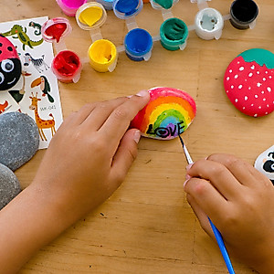Dezzy's Workshop Rock Painting Kit for Kids - Arts & Crafts Supplies Set for Girls & Boys Ages 6-12 - Educational Art Supplies for Painting Rocks, Fun Toys & Games Ideas - Arts and Crafts for Kids