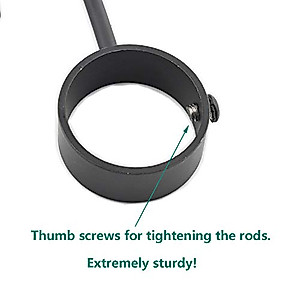 Ulifestar Stainless Steel Closet Rod Hooks, Heavy Duty Utility Hooks for Hanging Pots,Pans,Mugs,Towels,Oven Mitts,Adjustable J Typed Kitchen Hooks Fit for 32mm Rod 5 Pack Black