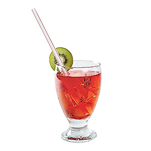 AmerCare 7.75 Inch Giant White with Red Stripes Paper Wrapped Straws, Case of 7200