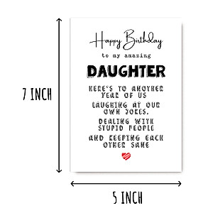 KrysDesigns Birthday Card for Daughter - 5 x 7 Inches