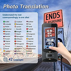Anfier Language Translator Device 127 Languages AI Voice Translator W10 with 3.0 inch Touchscreen Image Translation Support Instant Two Way Translation for Travel Business
