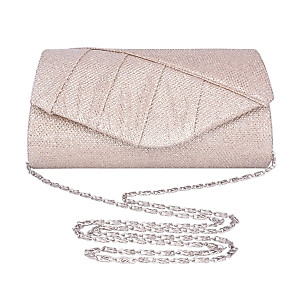 Adoptfade Womens Glitter Envelope Evening Clutch Vintage Bag,White