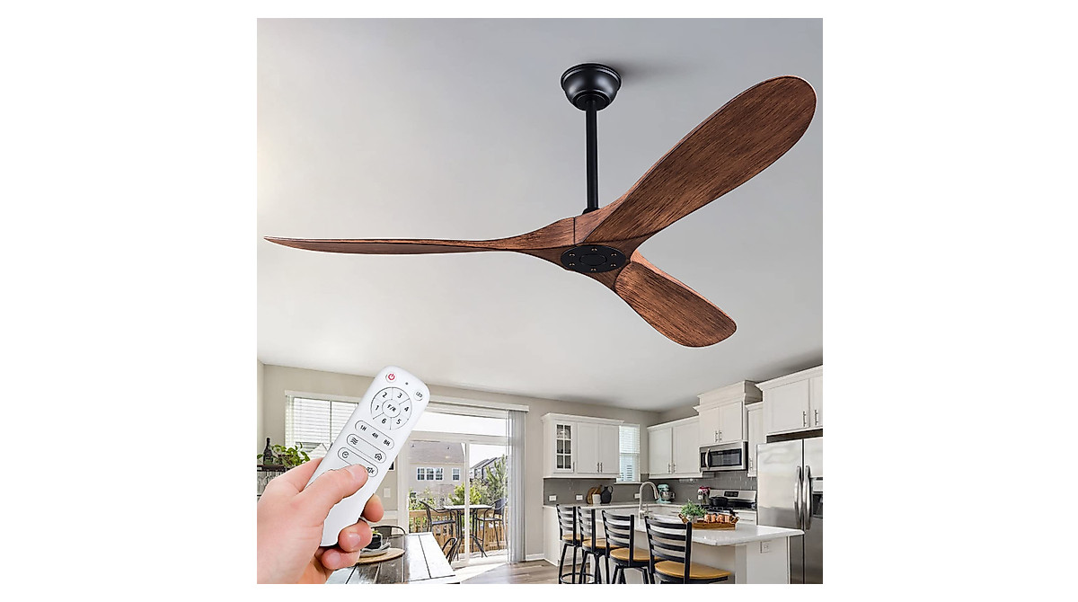 KBZZ 60'' Ceiling Fan without Light, Modern ABS Ceiling Fan with Remote ...