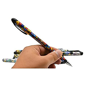 Lopenle 12PCS Fancy Floral Pens Retro Pens Flower Pens Vintage Boho Patterns Gel Pens Black Ink 0.5mm For School Office Christmas Party.…