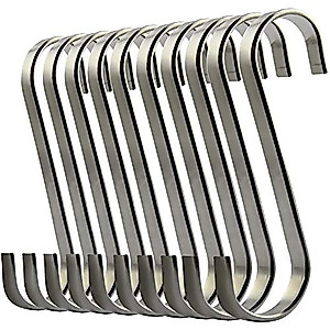 Lemonfilter 10 Pack S Shaped Hooks Stainless Steel S Hanging Hooks Heavy-Duty Hangers for Kitchen Bedroom and Office