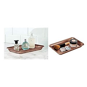 InterDesign Countertop Guest Towel Tray - Bathroom Vanity Organizer, Venetian Bronze