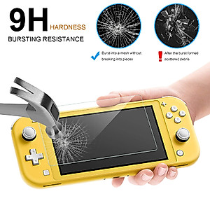 Accessories Bundle Compatible with Nintendo Switch Lite Carry Case & TPU Protective Case Cover & Thumb Grip Covers & Screen Protector - Coral