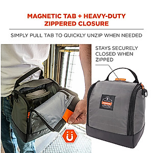 Ergodyne Arsenal 5185 Respirator Mask Storage Bag, Fits Half and Full Face Respirators, Zipper and Magnetic Closure,Gray