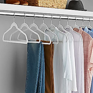 Velvet Clothes Hangers (50 Pack) Heavy Duty Durable Suit Hanger Vibrant Color Hangers Lightweight Space Saving Coat Hangers for Closet -White