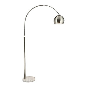 VONLUCE Modern Arc Floor Lamp with 360° Rotatable Hanging Shade, Adjustable Nickel Standing Reading Light with Marble Base, Contemporary Arch Metal Pole Task Lamp for Living Room Couch Sofa, 70 Inch