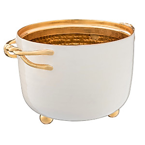 The Decorizer POUND container holder with Entangled Handles (Ivory and Gold)