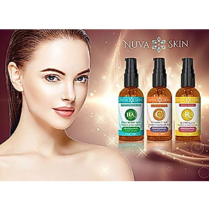 NUVA SKIN - 3 Pack Anti Aging Serum for Face - Vitamin C Serum for Face, Retinol Serum, Hyaluronic Acid Serum, Full Regimen Face Serum Set, Skin Care Face Serum for Women and Men, Facial Serum
