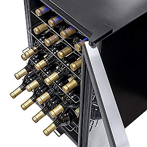 NewAir Compressor Wine Cooler Refrigerator in Stainless Steel | 27 Bottle Capacity | Freestanding or Built-In | UV Protected Glass Door with Lock and Handle AWC-270E