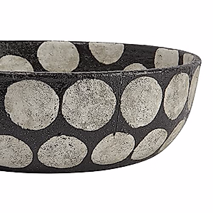 Creative Co-Op Terracotta Wax Relief Dots, Black and Natural Decorative Bowl