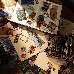 Scrapbook Supplies Pack (200 Pieces) for Art Journaling Bullet Junk Journal Supplies Planners DIY Vintage Stickers Craft Kits Notebook Collage Album Aesthetic Picture Frames (Artistic)