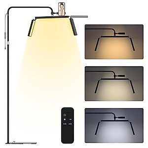 Yofuly Lash Lamp for Eyelash Extensions, Foldable Half Moon Light, Eyelash LED Floor Light, Estheticians Light with Phone Holder, Lash Light for Eyelash Tech, Makeup, Tattoo, Spa, Salon, Nails