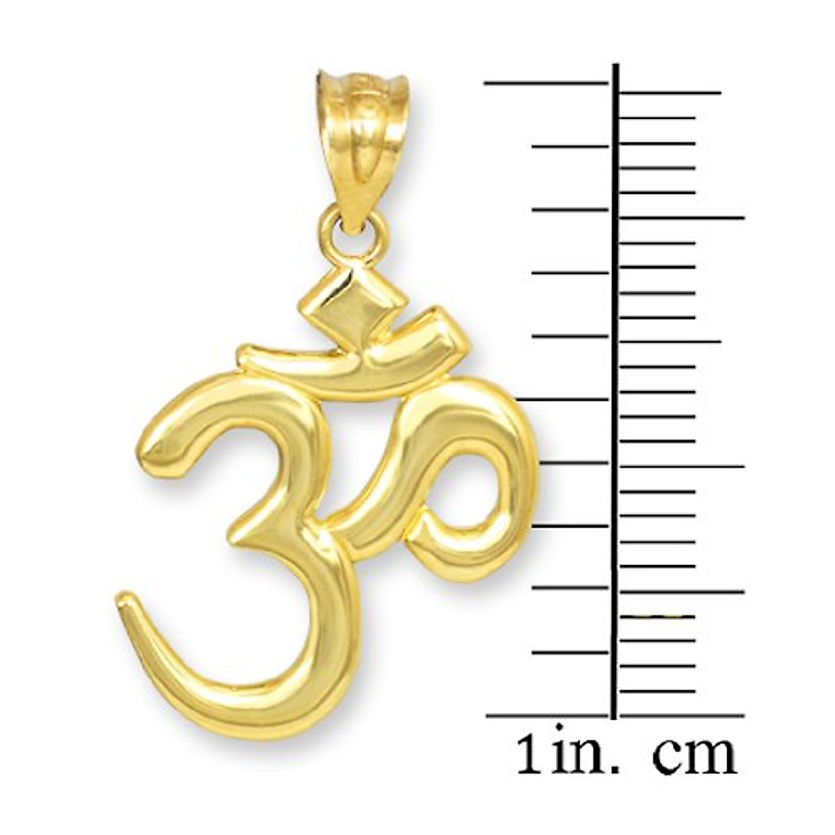 Solid 10k Gold Hindu Meditation Charm Yoga Om (Aum) Pendant