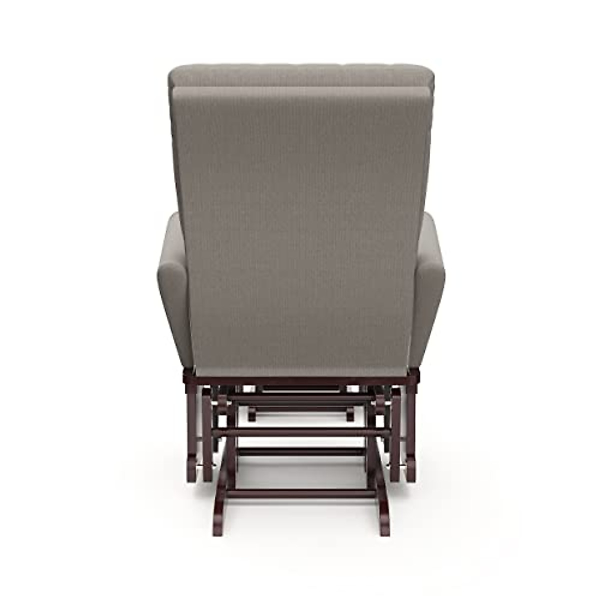 Storkcraft Harmony Premium Glider and Ottoman (Espresso Base, Sandstone Cushion) – Upholstered Glider, Padded Cushions with Storage Pocket, Smooth Rocking Motion, Easy to Assemble, Solid Hardwood Base