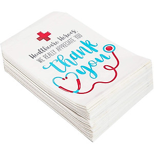 Sparkle and Bash Thank You Goodie Bags, Nurse Appreciation Gifts (5 x 7.5 in, 100 Pack)