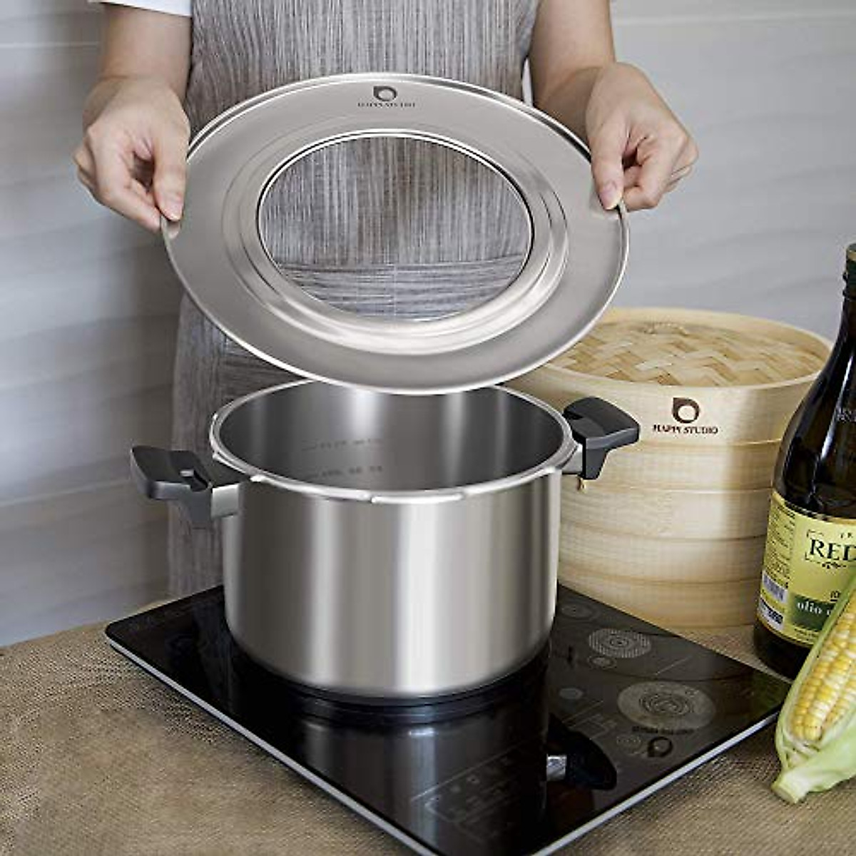 HAPPi STUDIO Steamer Ring Stainless Steel Adapter for 8 to 11inch Bamboo Steamer