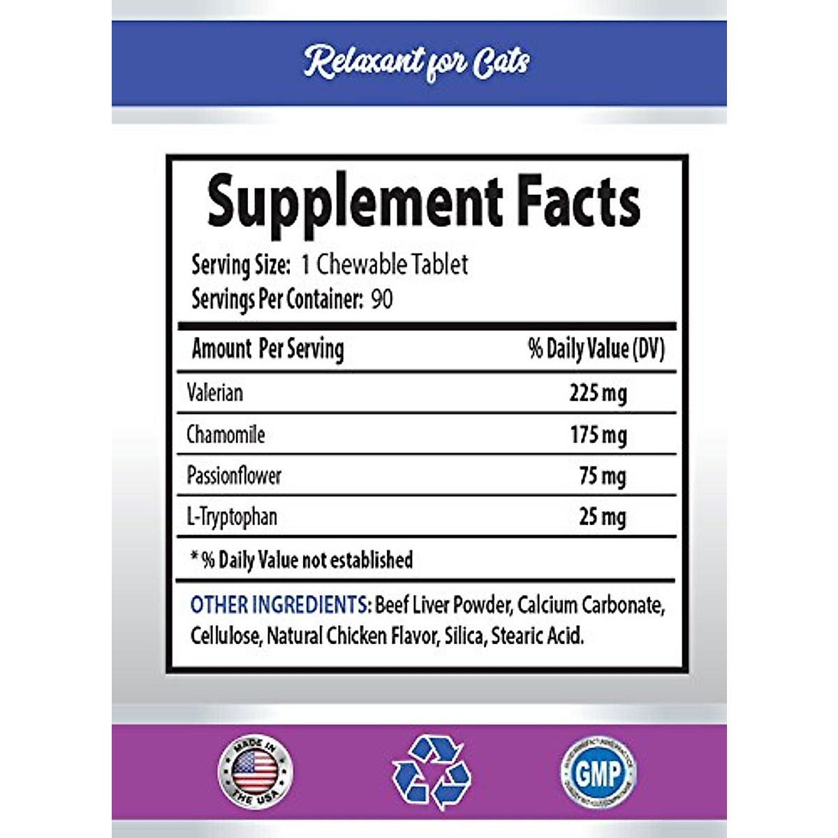 PET SUPPLEMENTS Anxiety Relief for Cats - CAT Relaxant - Keeps Cats Calm and Relaxed - CHEWABLE Treats - cat Calming Products - 2 Bottle (180 Chews)