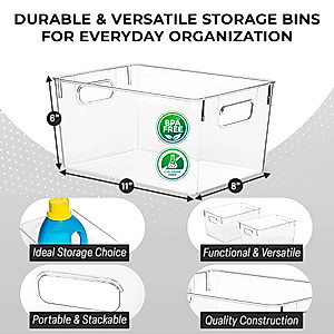 ClearSpace Plastic Storage Bins – Perfect Kitchen Organization or Pantry Storage – Fridge Organizer, Pantry Organization and Storage Bins, Cabinet Organizers