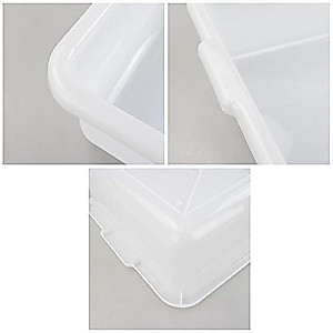 Yarebest 13 Liter Commercial Bus Tubs Dish Pan Basin, 4-pack, White