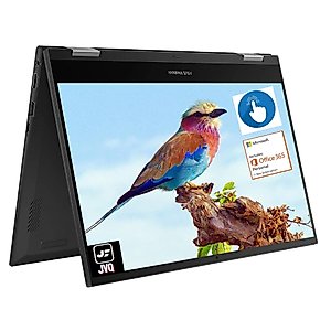 ASUS Newest Thin and Light VivoBook, 14 HD Touchscreen 2-in-1 Laptop, 4GB RAM, 1TB SSD, Intel Celeron Processor, Type-C,HDMI, Microsoft 365 Personal 1-Year, Windows 11 S