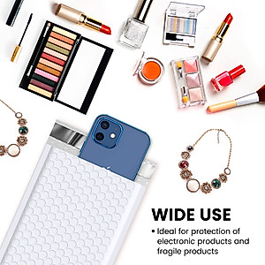 Fuxury Bubble Mailers 4x8 Inch White 200 Pack Padded Envelopes Usable Size 4x7" Thick Mailing Envelopes Bubble Opaque Padded Mailers Shipping Bags for Mailing Jewelry Makeup Small Business#000