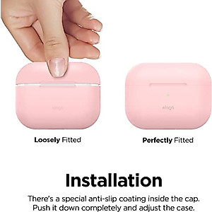 elago Compatible with AirPods Pro 2 Case (2022), Silicone Case with Keychain Compatible with Apple AirPods Pro 2nd Generation Case, Front LED Visible, Supports Wireless Charging [Lovely Pink]