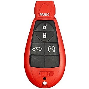 1 New Red 5 Buttons Keyless Entry Remote Start Car Key Fob M3N5WY783X IYZ-C01C For Challenger Charger Durango 300 and Jeep Grand Cherokee