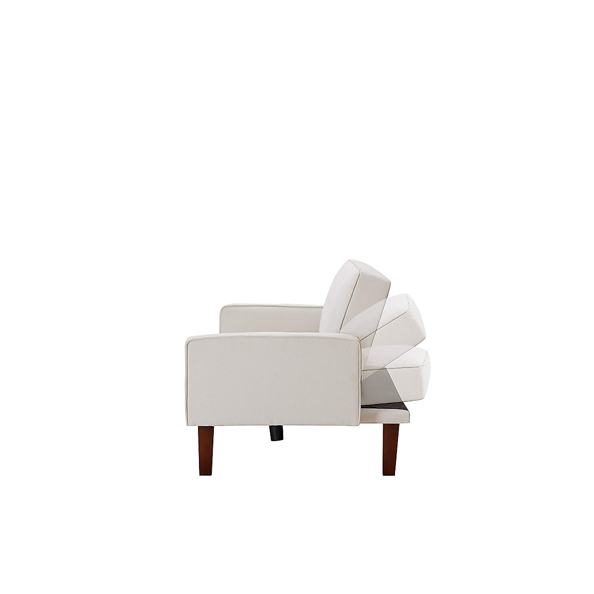 Eafurn Button Tufted Convertible Sofa Bed,Modern Linen Fabric Adjustable Couch Sleeper Modern Reversible Convertible Folding Lounge Couch Loveseat Daybed for Living Room with Solid Wood Legs