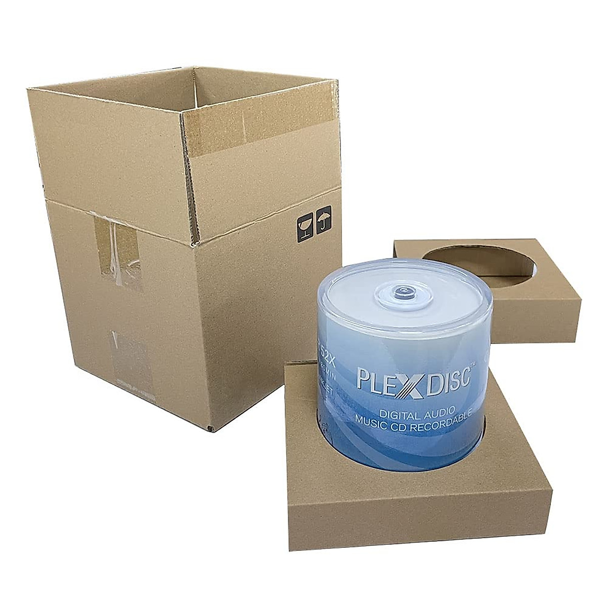 PlexDisc 52x Digital Audio Music CD-R Disc 700MB White Inkjet Printable - 100 PK Spindle (FFP)