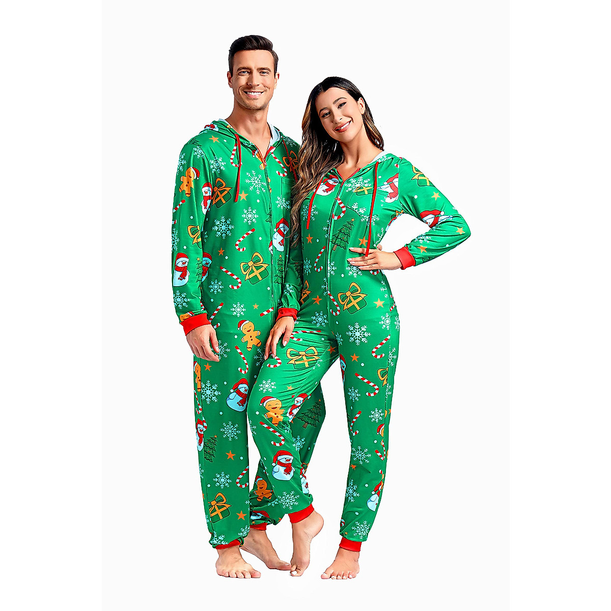 frawirshau Matching Christmas Onesies for Family Christmas pjs Onesie Christmas Onesies Womens Pajama Sets Green 3XL