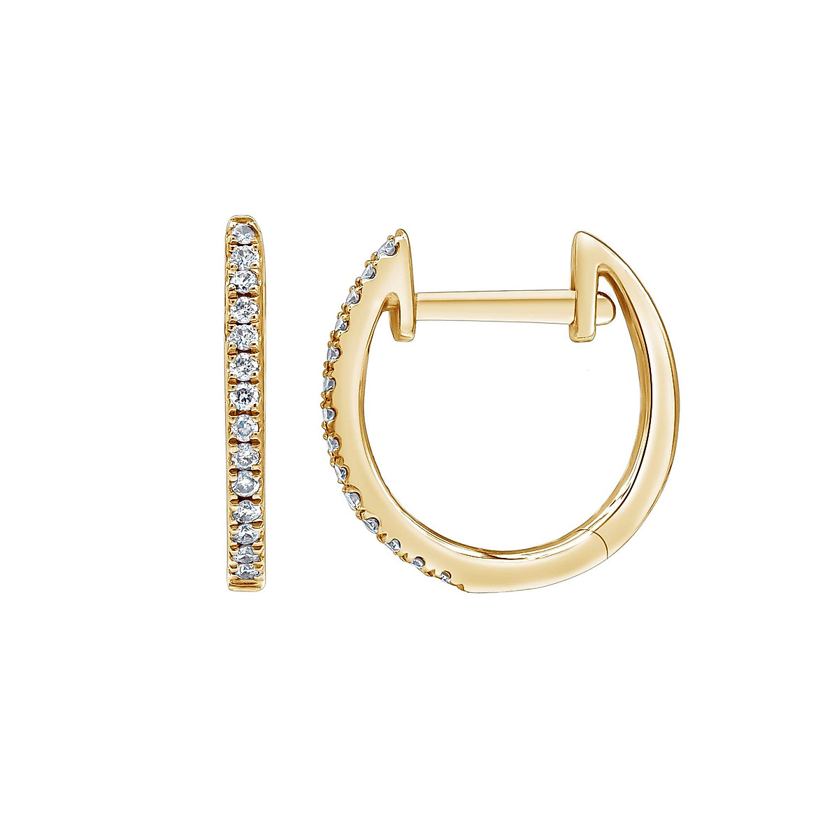1/10 Carat Diamond, 14k Gold Hoop Earring (H-I, I1-I2) by La4ve Diamonds | Real Diamond Hoop Earrings For Women | Gift Box Included