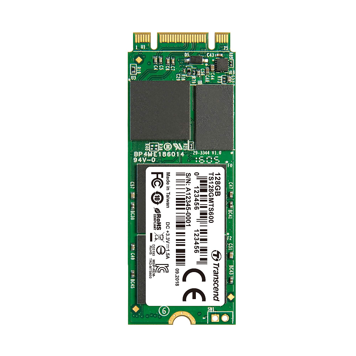 Transcend 128 GB SATA III MTS600 60 mm M.2 SSD (TS128GMTS600)