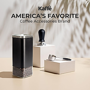 Kaffe Glass Storage Container. Coffee Canister - BPA Free Stainless Steel with Airtight Lid (16oz)