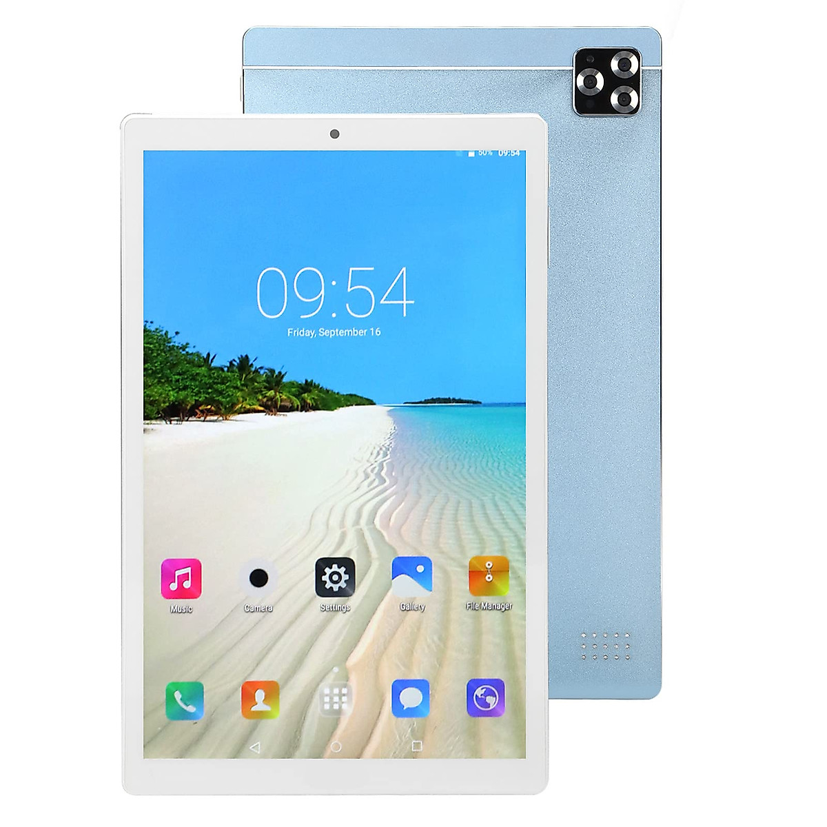 GLOGLOW 10.1 Inch Tablet, Tablet PC 4GB 64GB 8000mAh Front 800w Rear 1300w Blue for Android 11.0 for Reading (US Plug)