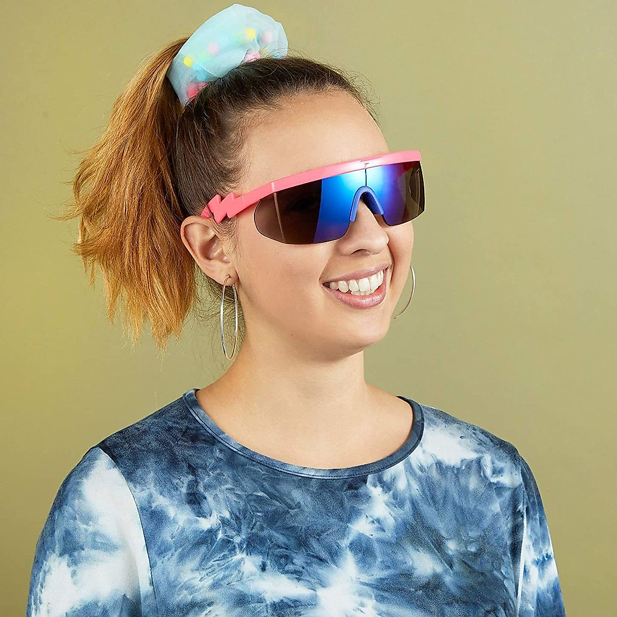 Zodaca Neon 80's Sunglasses for Rave Accessories, Rimless Mirrored Glasses (3 Pack)