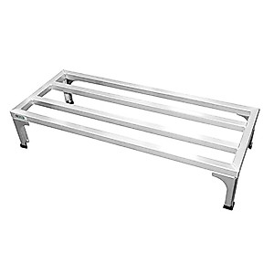 SHOPCraft Heavy Duty Aluminum Dunnage Rack, 20” X 48” X 7.5” Industrial Grade Aluminum Storage Rack, Commercial Food Service Storage Rack