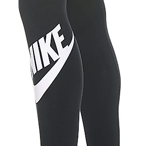 Nike Sportswear Essential Women's High-Waisted Leggings (Medium, Black/White)