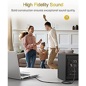 BlueRigger 3.5mm Stereo Audio Cable (15FT, 24K Gold Plated Jack, Auxiliary Cable, Male to Male, Hi-Fi Sound) – Aux Cord for Headphones, Home Car Stereo, Speaker, Amplifier, Phones, Tablets, Laptops