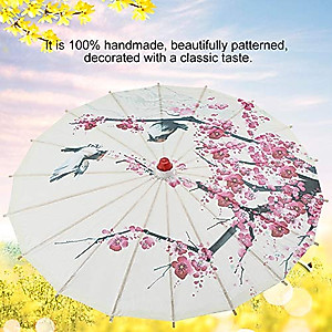 Aufee Oiled Paper Umbrella, 23.6 Inch Handmade Oiled Paper Umbrella Plum Pattern Chinese Art Classical Dance Umbrella for Performance Prop