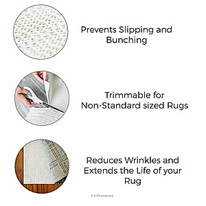Linenspa Non-Slip Area Rug Pad - 9 x 12 Feet - Excellent Grip - Indoor - Rubberized