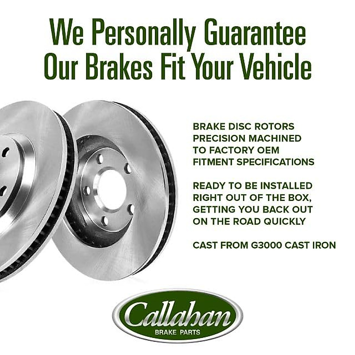 Callahan Brake Parts Brake Kit for INFINITI JX35 2013, INFINITI QX60 2014-2020, Nissan Murano 2015-2024, Nissan Pathfinder 2013-2020 Front Replacement Brake Rotors with Ceramic Brake Pads EBYK033671