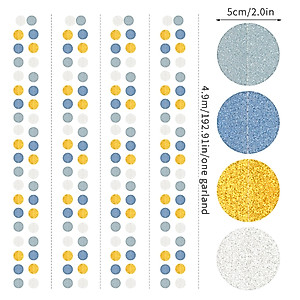 Light-Dusty Blue-Gold Silver Party-Decorations Garland - 52Ft Boys Birthday Baby Bridal Shower Wedding Hanging Streamers Banner,Bachelorette Engagement Graduation Supplies Decor Panduola