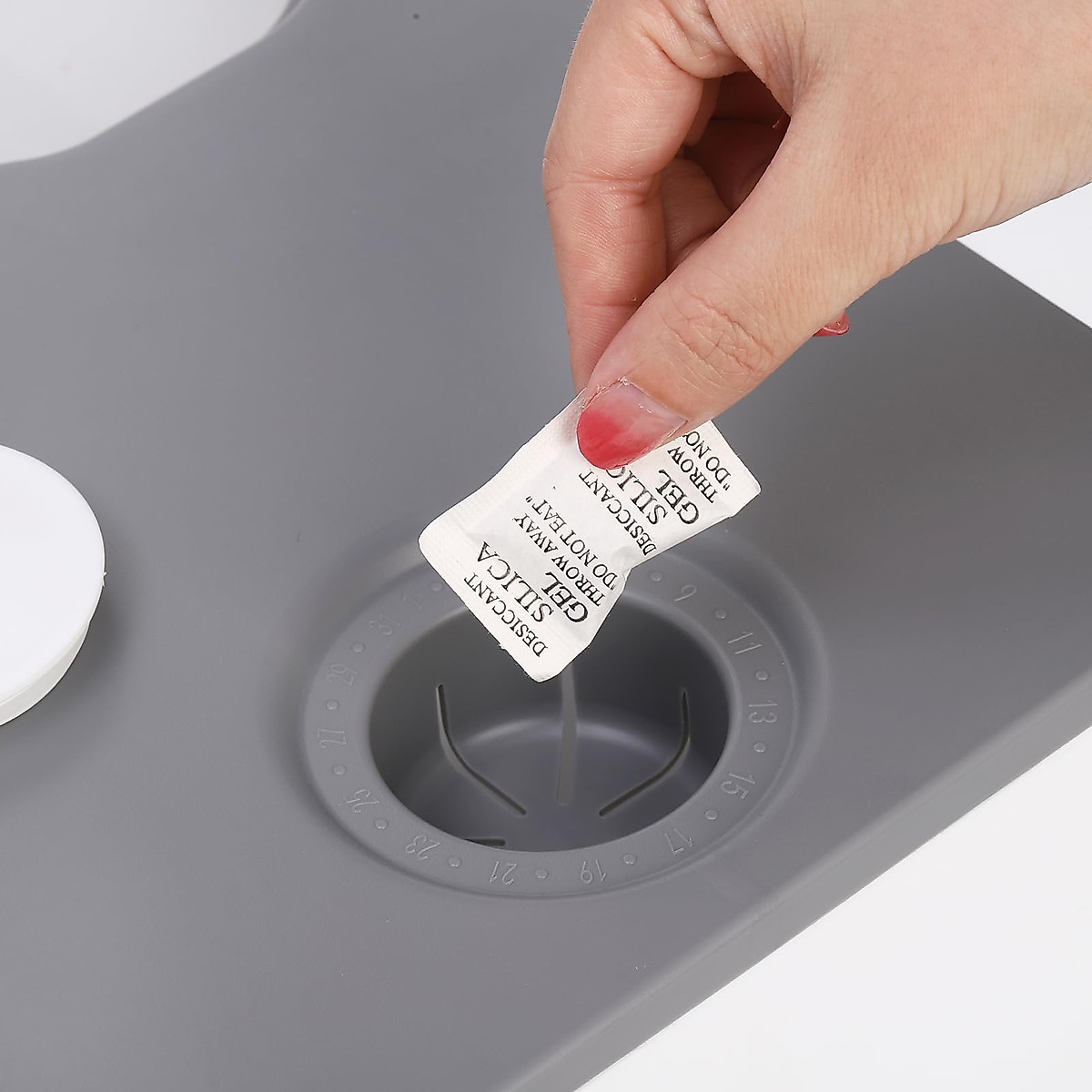 Goaste Laundry Pod Container with Slide Lid, 15 Inch Laundry Powder Holder with Measuring Cup, Large Capacity Laundry Detergent Storage Box for Organization (Fits 2 Bottles of Detergent, 120-150 Pods)