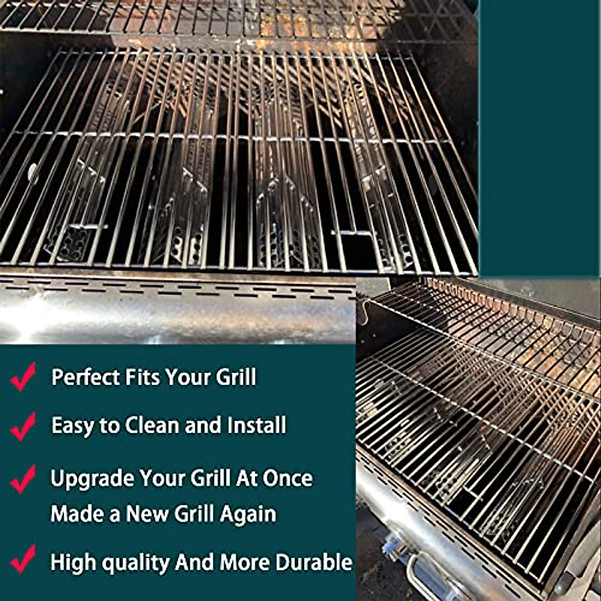 MikeGarden Replacement Parts for Nexgrill 720-0830H 720-0830D 720-0888N 720-0783E 720-0888 BHG 720-0783W 720-0783H Grill Master 720-0697 2 Pack Grill Grate 4 Pack Grill Burners and Heat Plates