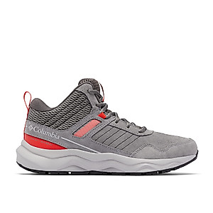 Columbia Men's Plateau Venture Mid, Titainium Grey Steel/Fiery Red, 15